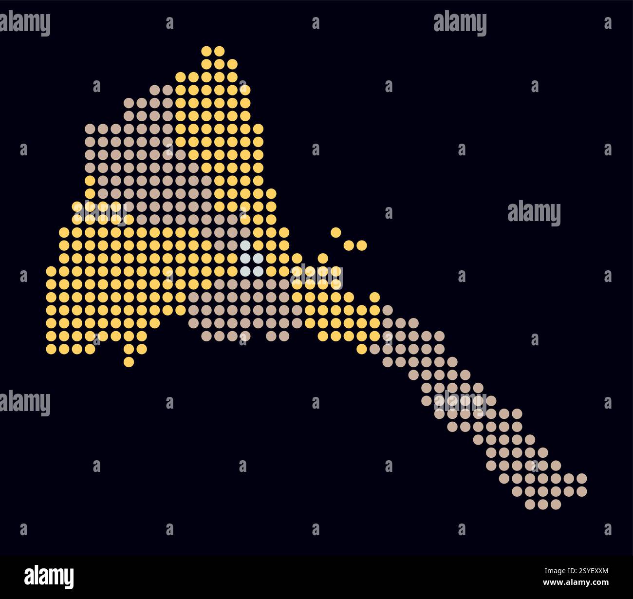 Eritrea Dotted Map Digital Style Map Of The Country On Dark Background Eritrea Shape With
