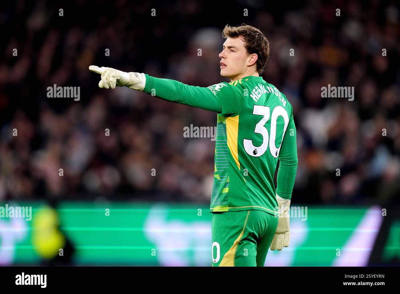 Leicester City goalkeeper Mads Hermansen during the Premier League ...