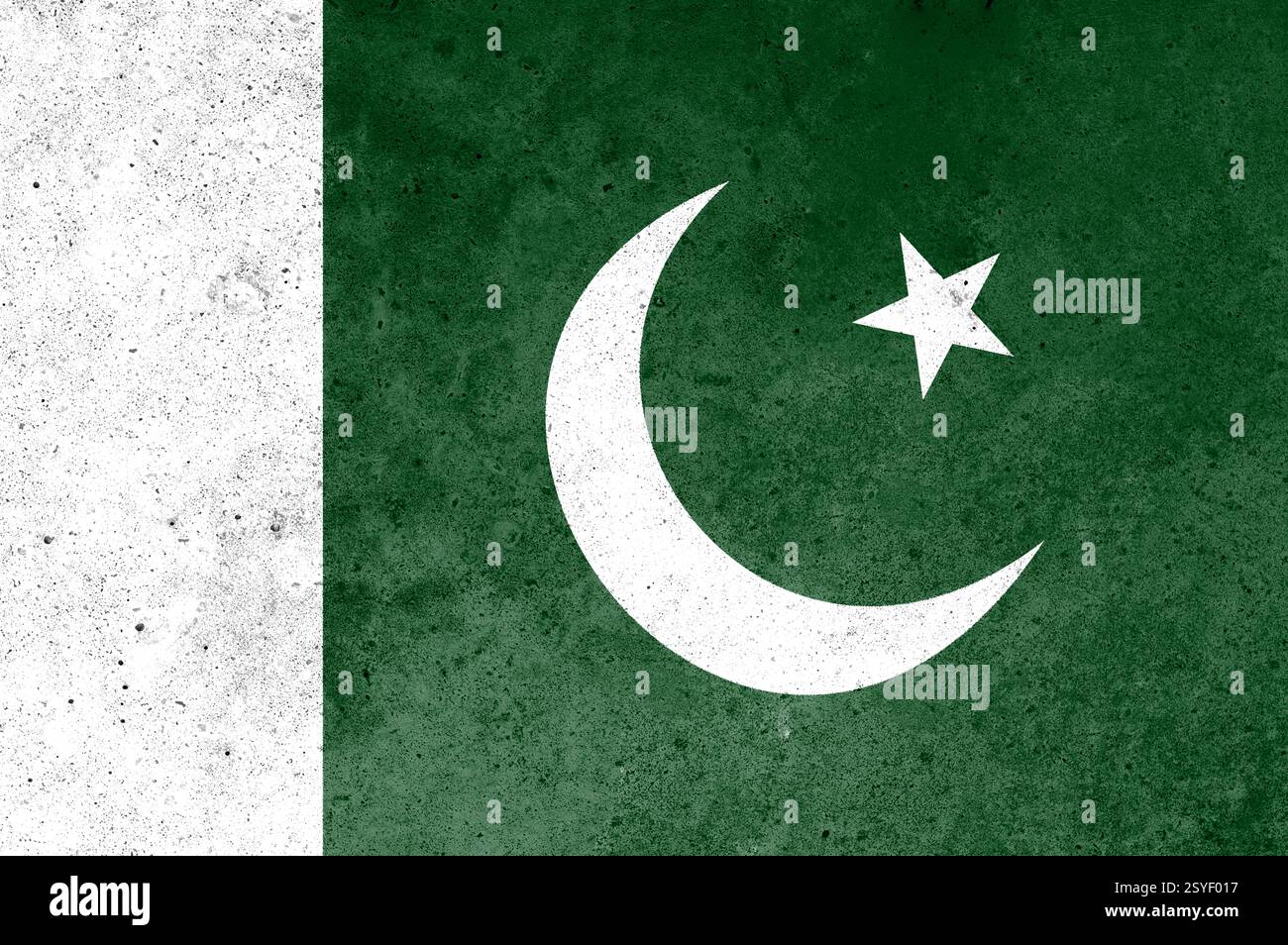 Flag of Pakistan painted on the concrete wall Stock Photo - Alamy