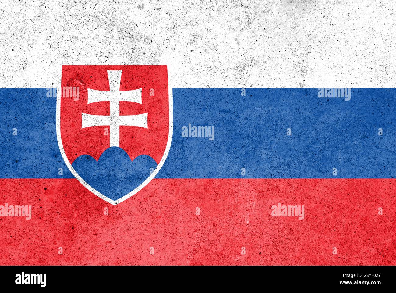 Flag of Slovakia painted on the concrete wall Stock Photo - Alamy