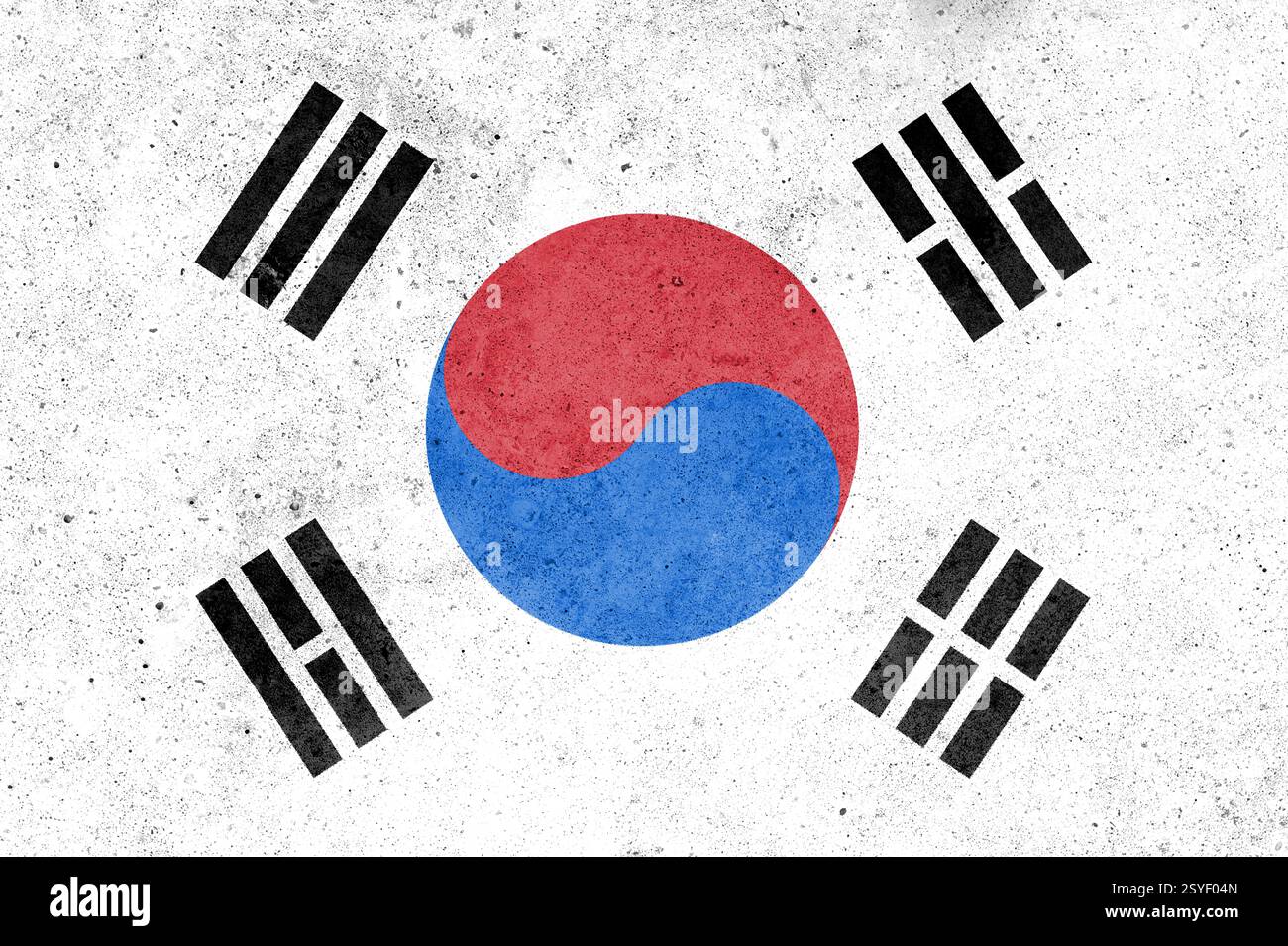 Flag of South Korea painted on the concrete wall Stock Photo - Alamy