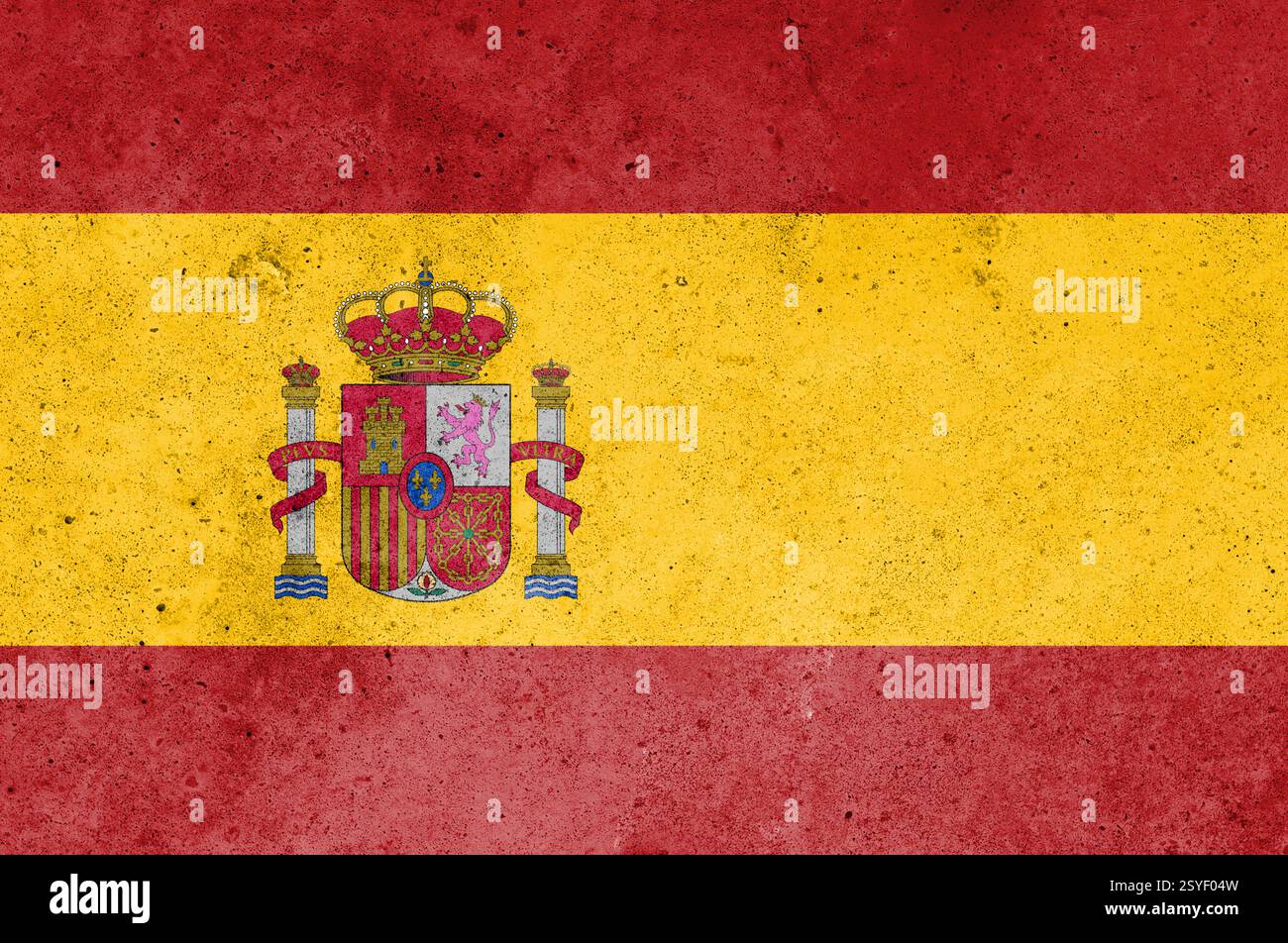 Flag of Spain painted on the concrete wall Stock Photo - Alamy