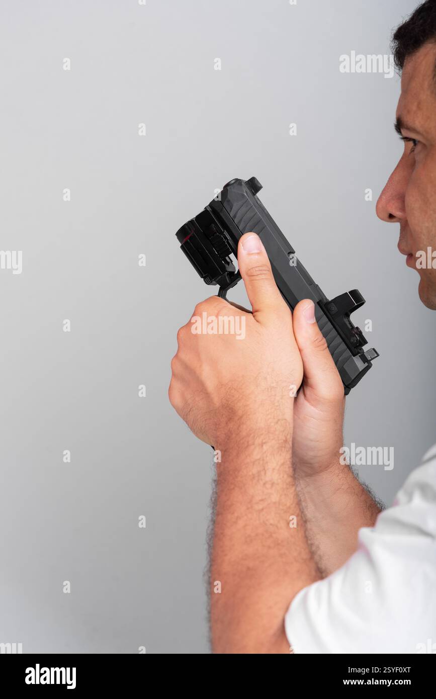 Gun pistol side view hi-res stock photography and images - Alamy