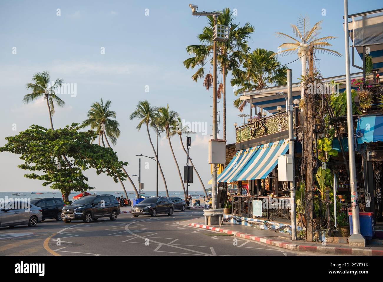 the Pattaya Beach road in city of Pattaya at Province of Chonburi in ...