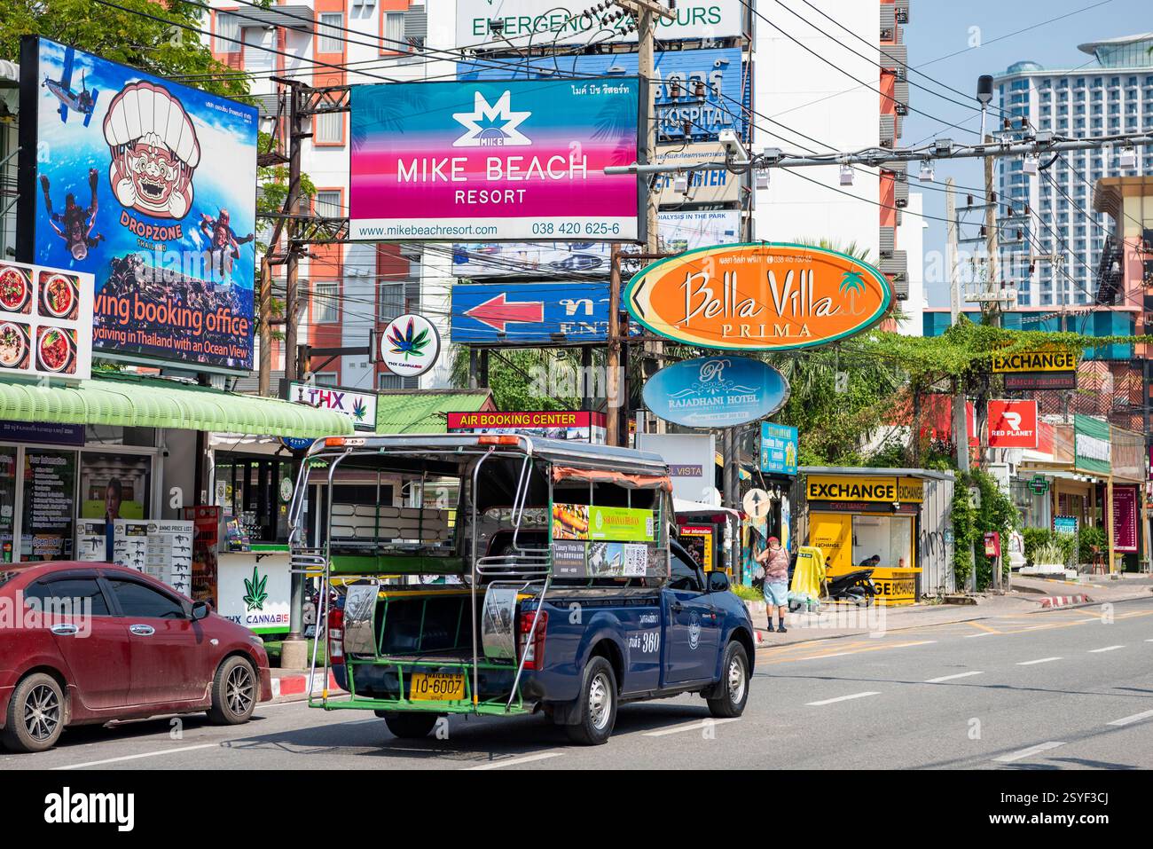 Pattaya Dai Song Road with lots of Shops in city of Pattaya at Province ...