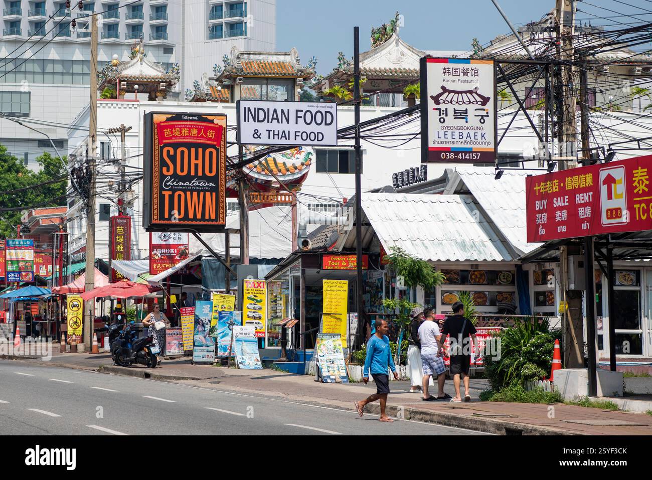 Pattaya Dai Song Road with lots of Shops in city of Pattaya at Province ...