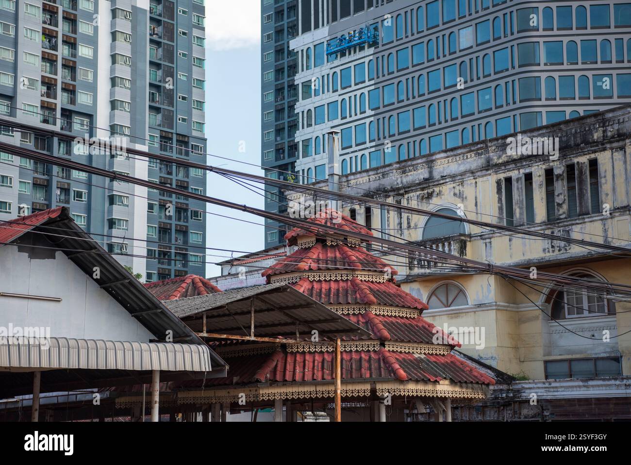 Old Buildings at Pattaya Dai Song Road in city of Pattaya at Province ...