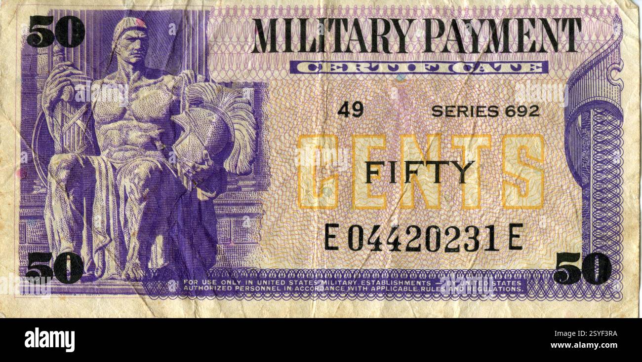 Military pay certificate Stock Photo - Alamy