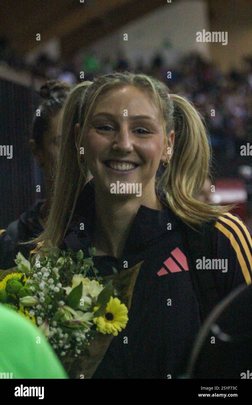 Madrid, Spain, 28th February, 2025: Athlete Molly Caudery with the ...