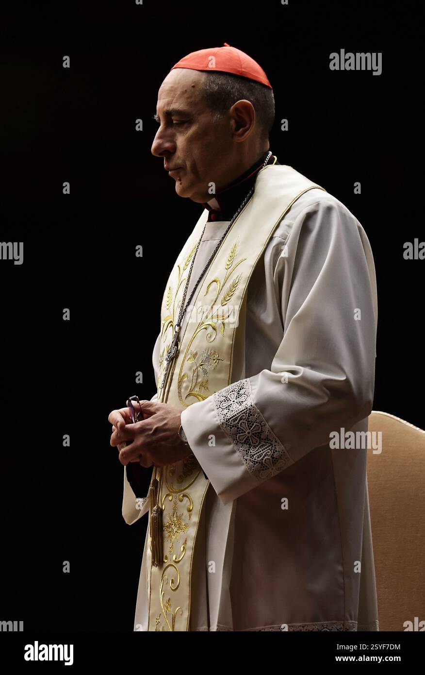 Vatican City. 28th Feb, 2025. Cardinal VICTOR MANUEL FERNANDEZ leads ...