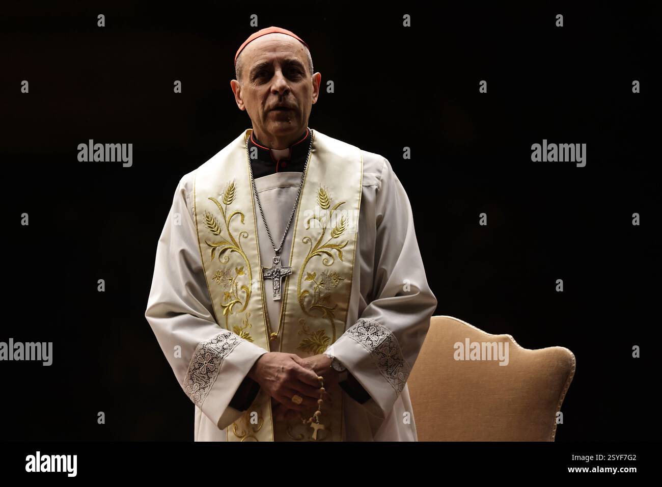 Vatican City. 28th Feb, 2025. Cardinal VICTOR MANUEL FERNANDEZ leads ...