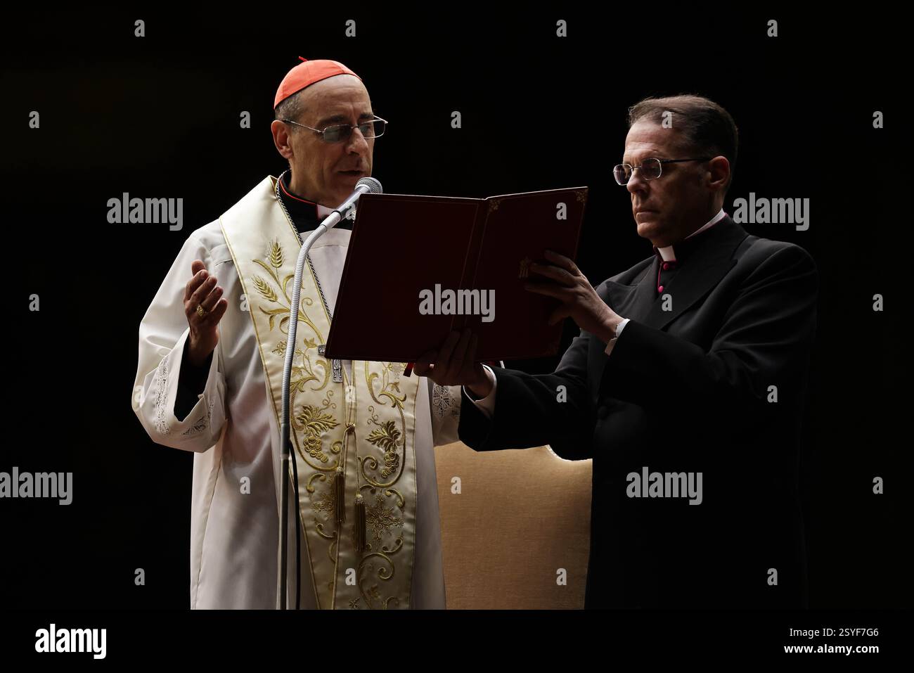 Vatican City. 28th Feb, 2025. Cardinal VICTOR MANUEL FERNANDEZ leads ...