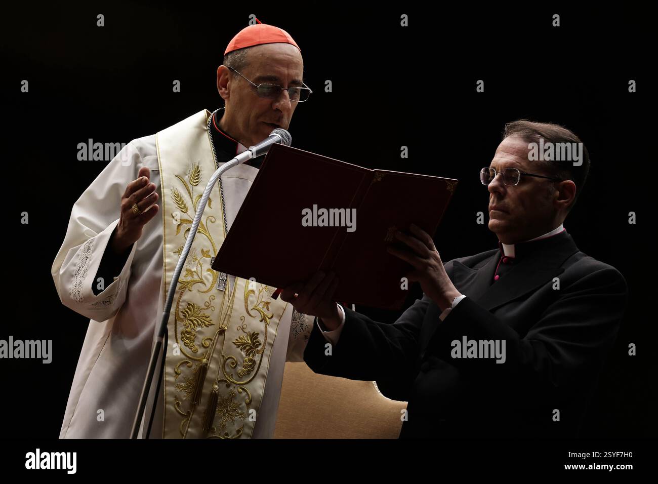 Vatican City. 28th Feb, 2025. Cardinal VICTOR MANUEL FERNANDEZ leads ...