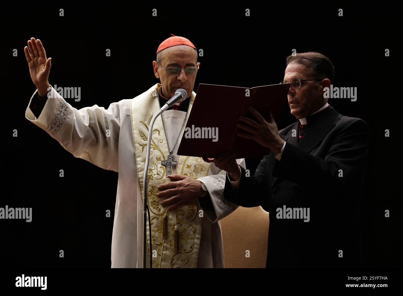 Vatican City. 28th Feb, 2025. Cardinal VICTOR MANUEL FERNANDEZ leads ...