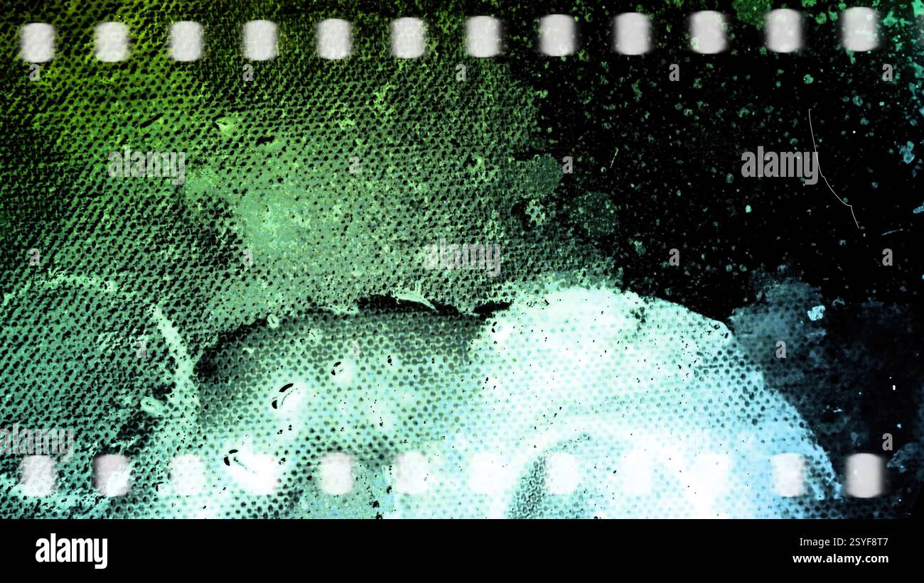 Stains noise, dust and grain on old damaged film surface. Dynamic film ...