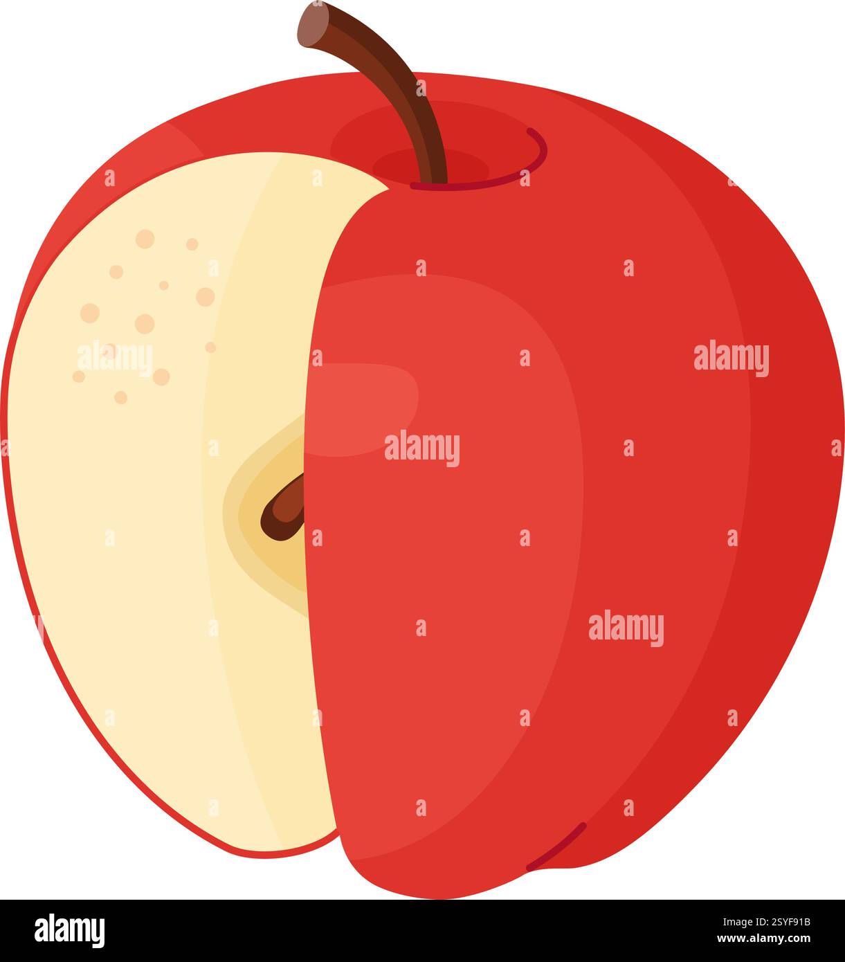 Fresh red apple with cut out segment, fresh garden fruit. Cut apple ...