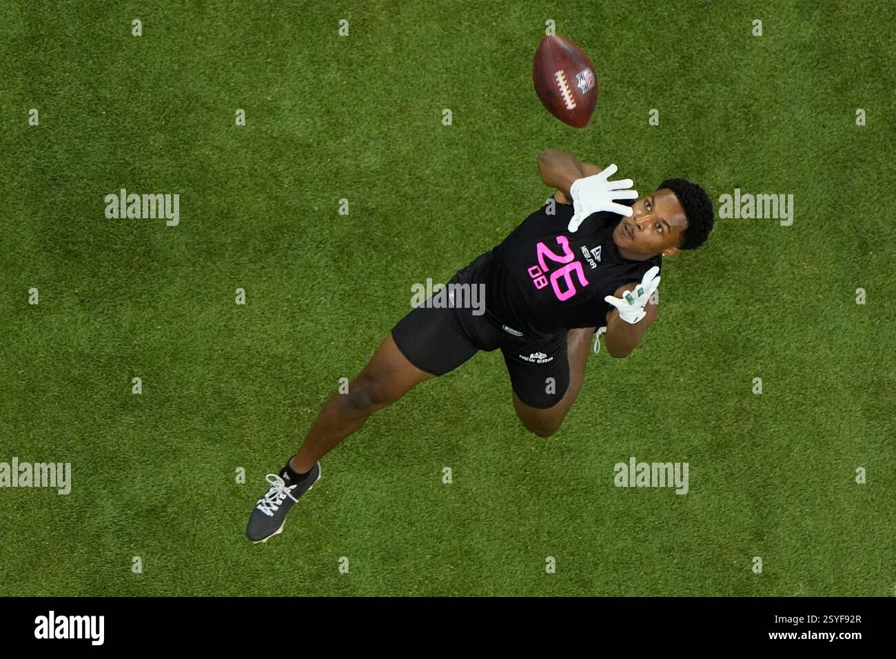 Tulane defensive back Caleb Ransaw participates in a drill at the NFL ...