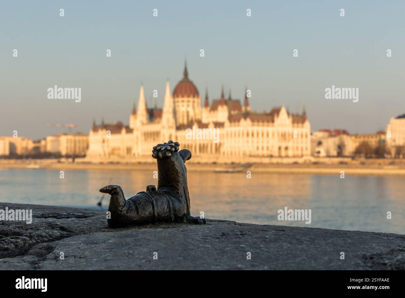 02/17/2025, Budapest. Princess Sisi statue lying down, part of the ...