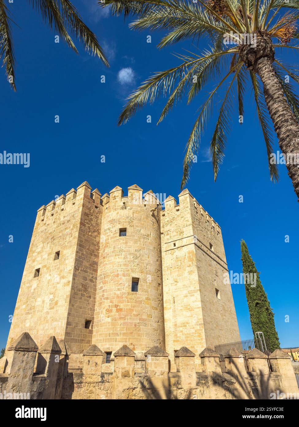 The Calahorra Tower on a one side of the Roman Bridge in Cordoba town ...