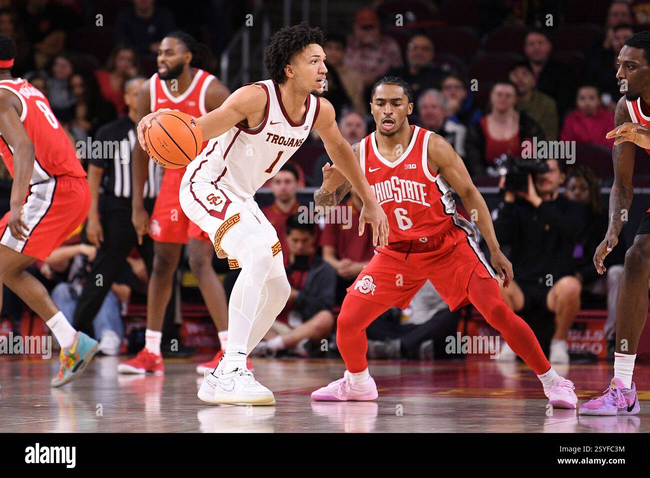 LOS ANGELES, CA - FEBRUARY 26: USC Trojans guard Desmond Claude (1 ...