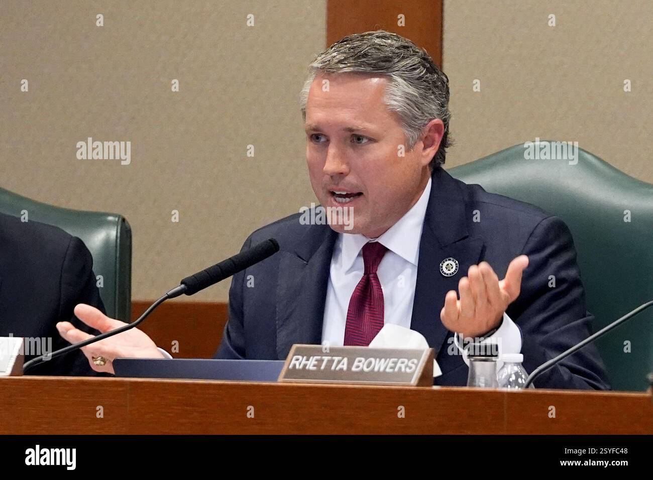 FILE - State Rep. Brian Harrison, R-Midlothian, poses a question to a ...