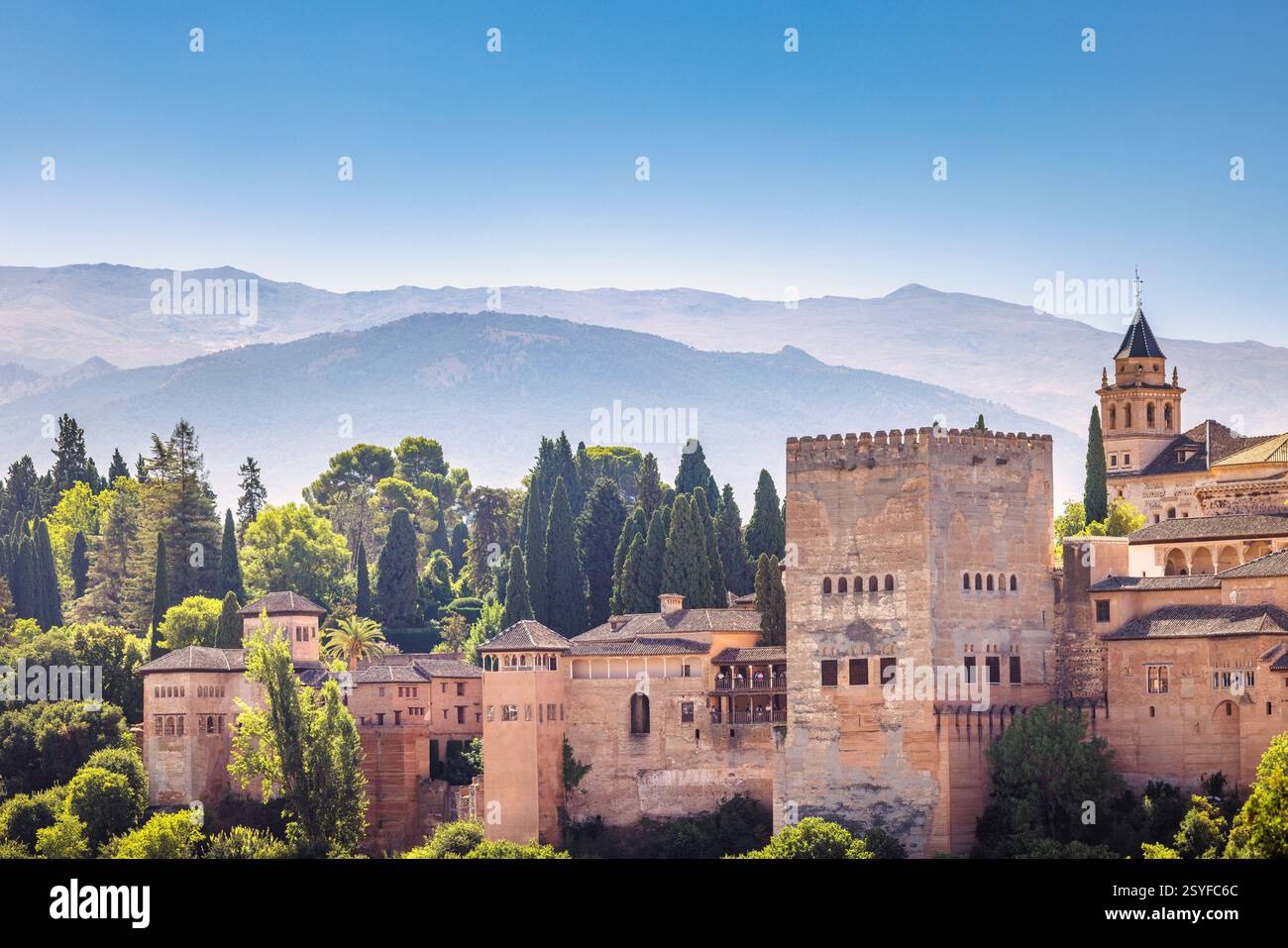 The Alhambra palace in Granada town in Spain. Ancient architecture ...