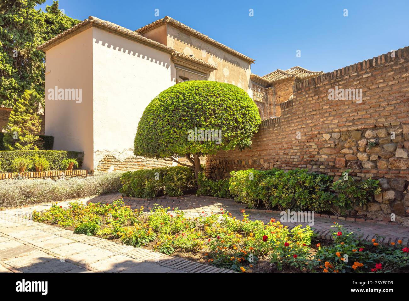 Alcazaba, palace and fortification in Malaga city at Andalusia, Spain ...