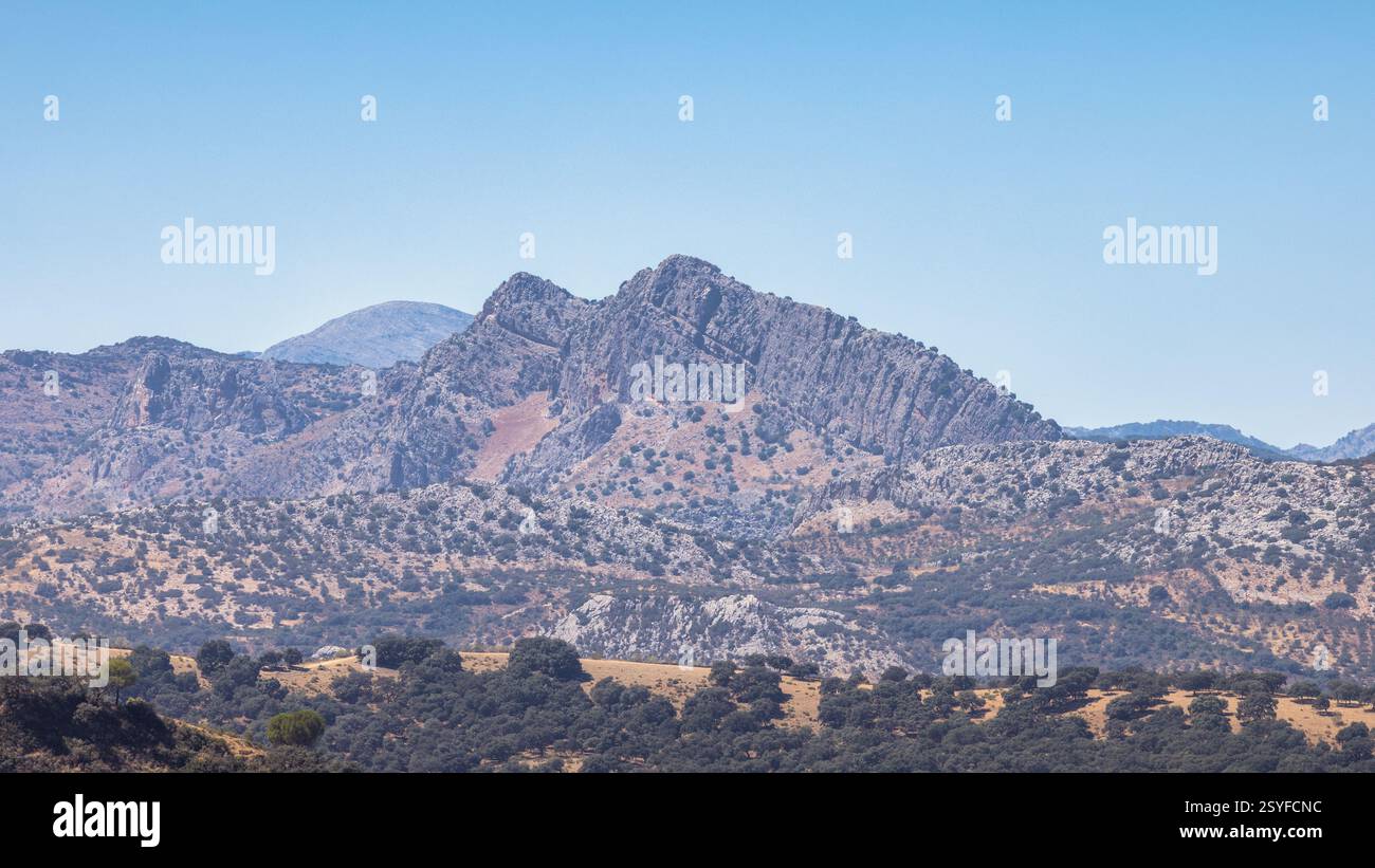 The mountainous land of Andalusia near Ronda town in Spain. Majestic ...