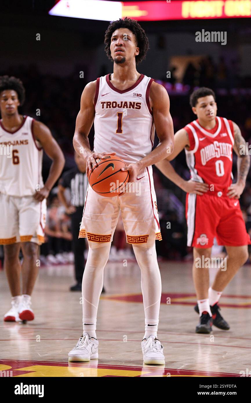 LOS ANGELES, CA - FEBRUARY 26: USC Trojans guard Desmond Claude (1 ...