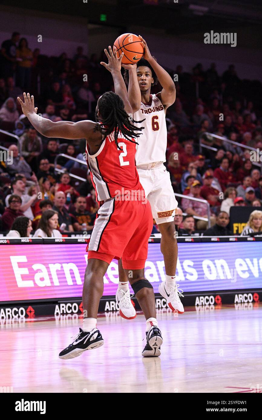 LOS ANGELES, CA - FEBRUARY 26: USC Trojans guard Wesley Yates III (6 ...