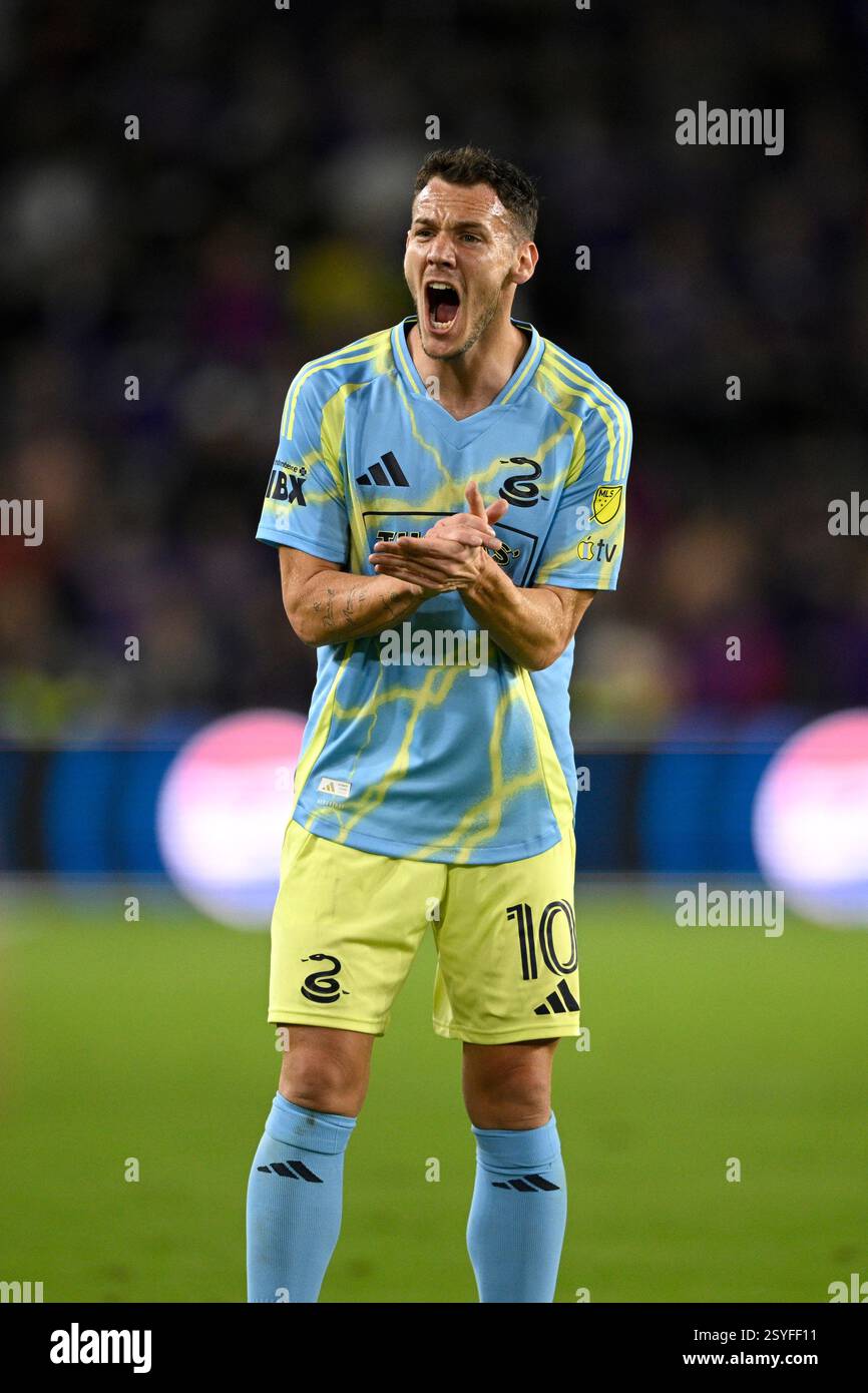 Philadelphia Union midfielder Daniel Gazdag (10) calls out instructions ...