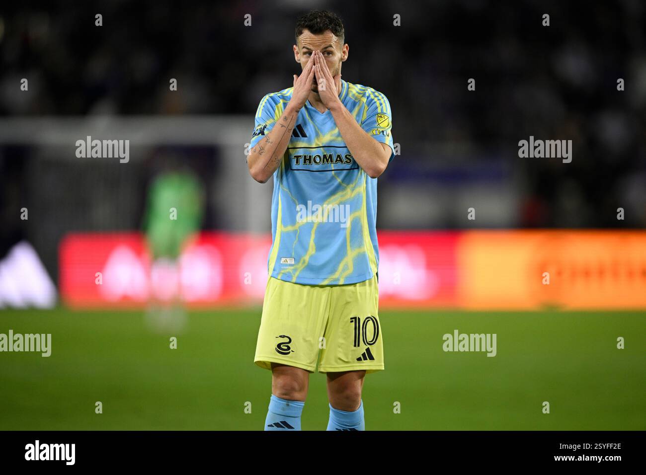Philadelphia Union midfielder Daniel Gazdag (10) reacts after a play ...