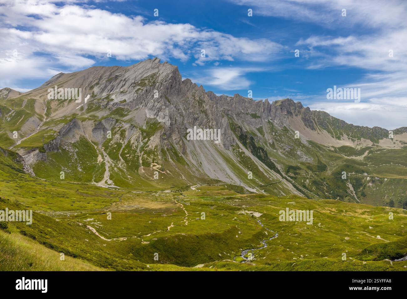 Tour du Mont Blanc beautiful alpine scenic view. Landscape of the ...
