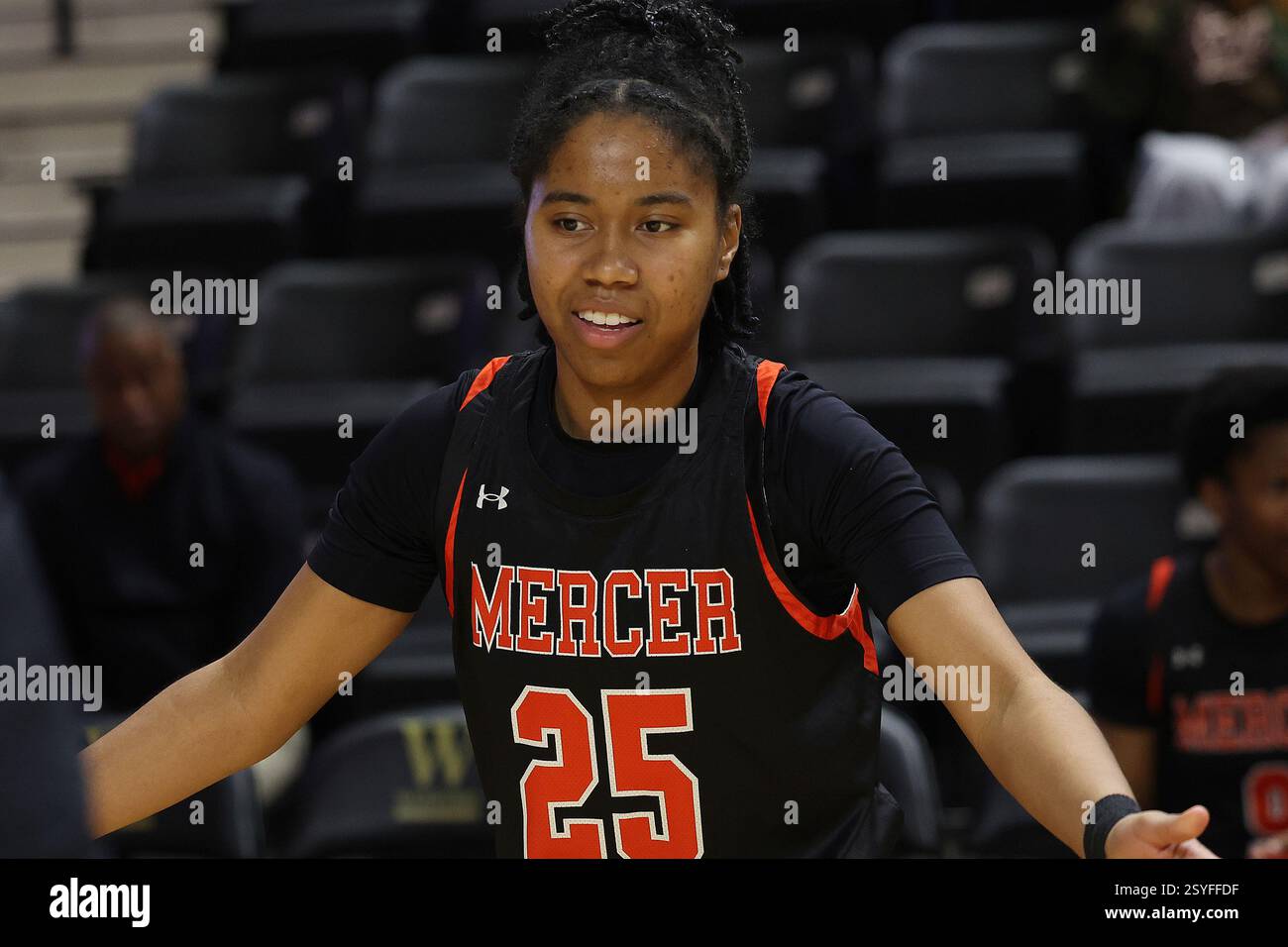 SPARTANBURG, SC - FEBRUARY 22: Mercer Bears guard Talia Harris (25 ...