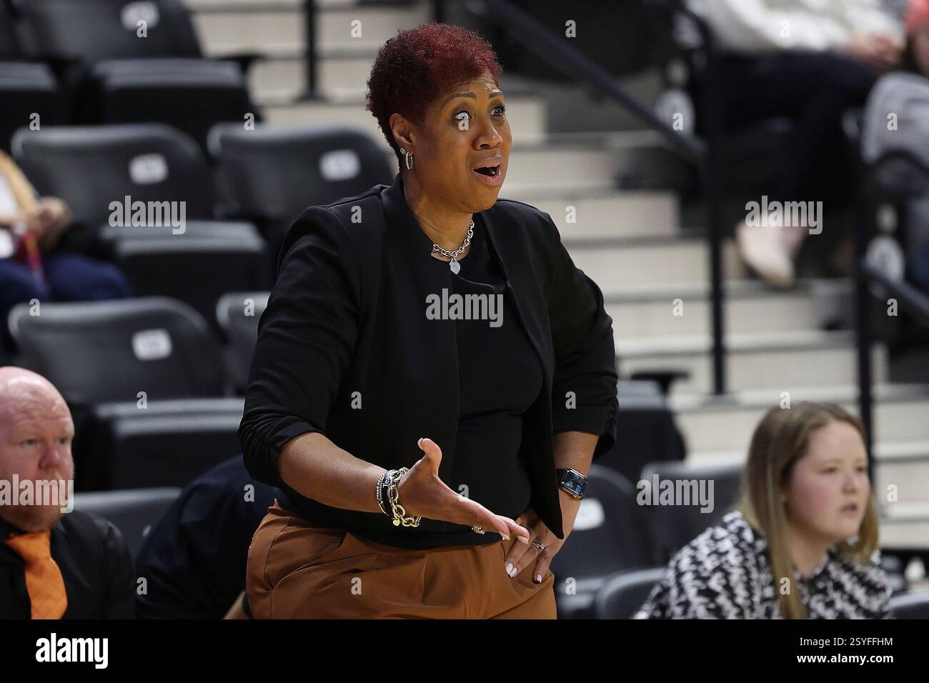 SPARTANBURG, SC - FEBRUARY 22: Mercer Bears head coach Michelle Clark ...