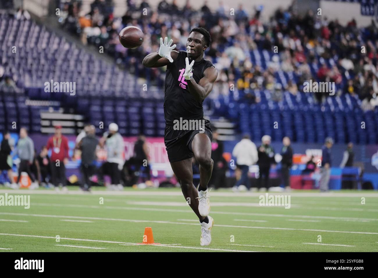 Western Michigan defensive back Bilhal Kone runs a drill at the NFL ...