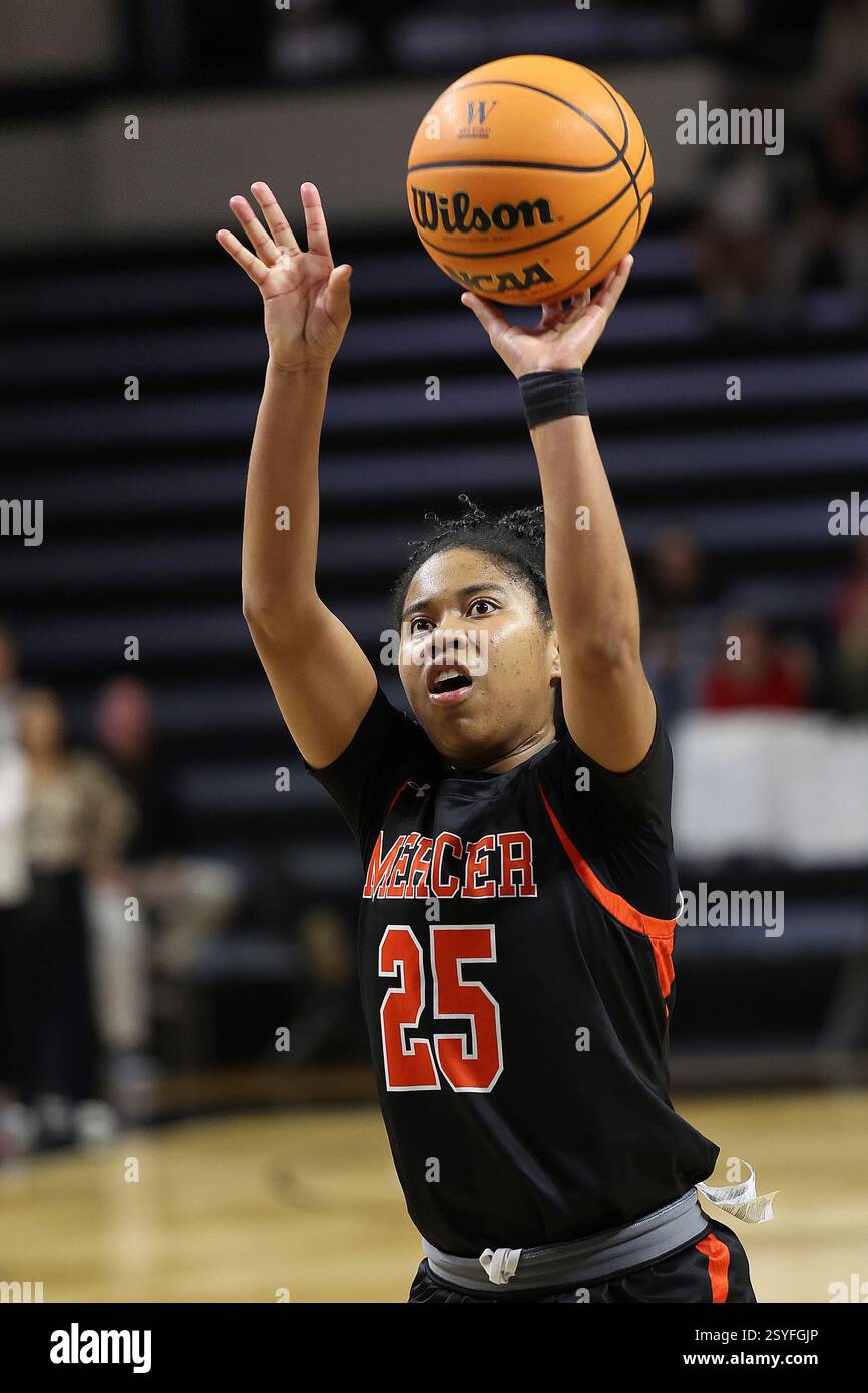 SPARTANBURG, SC - FEBRUARY 22: Mercer Bears guard Talia Harris (25 ...
