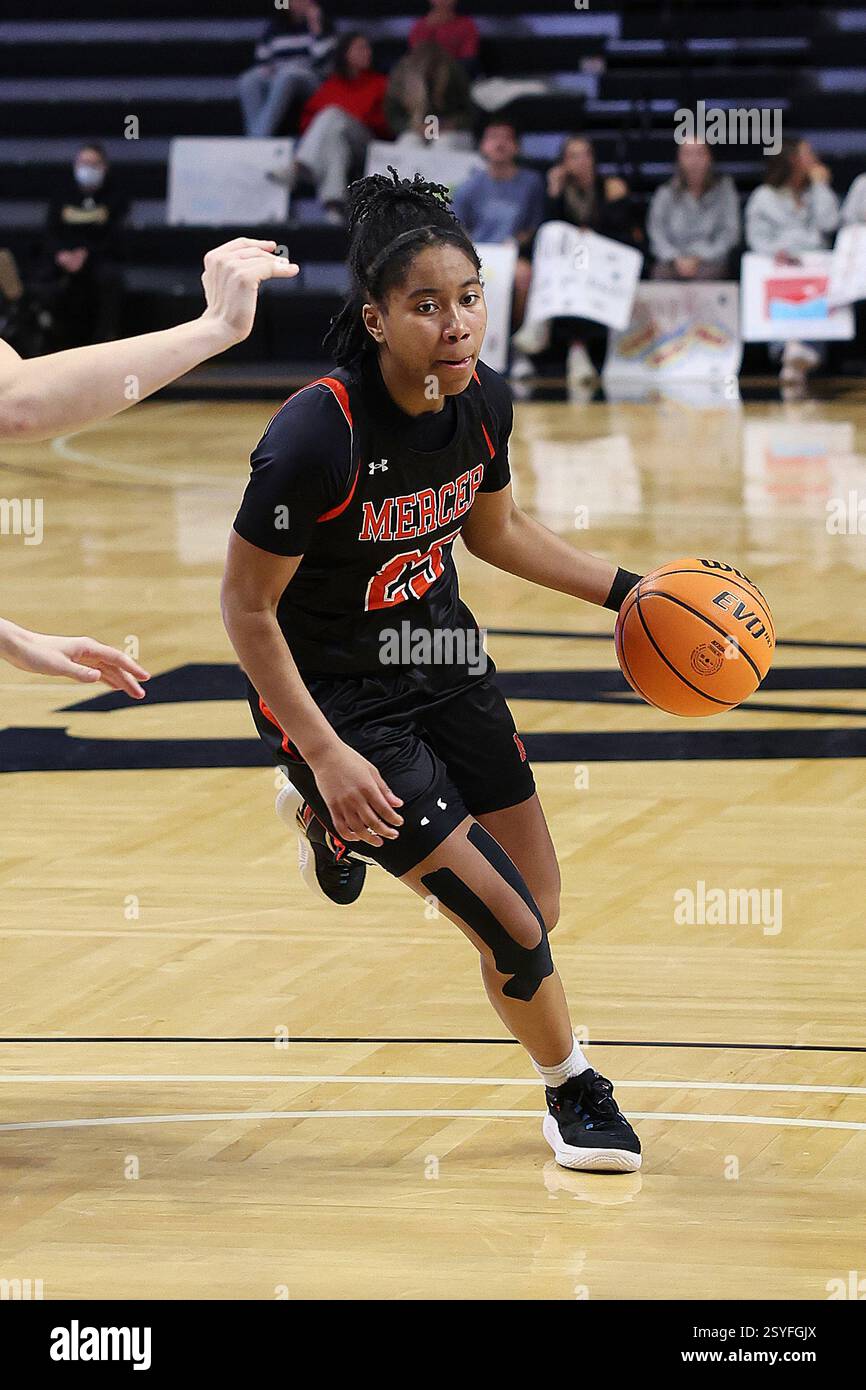SPARTANBURG, SC - FEBRUARY 22: Mercer Bears guard Talia Harris (25 ...