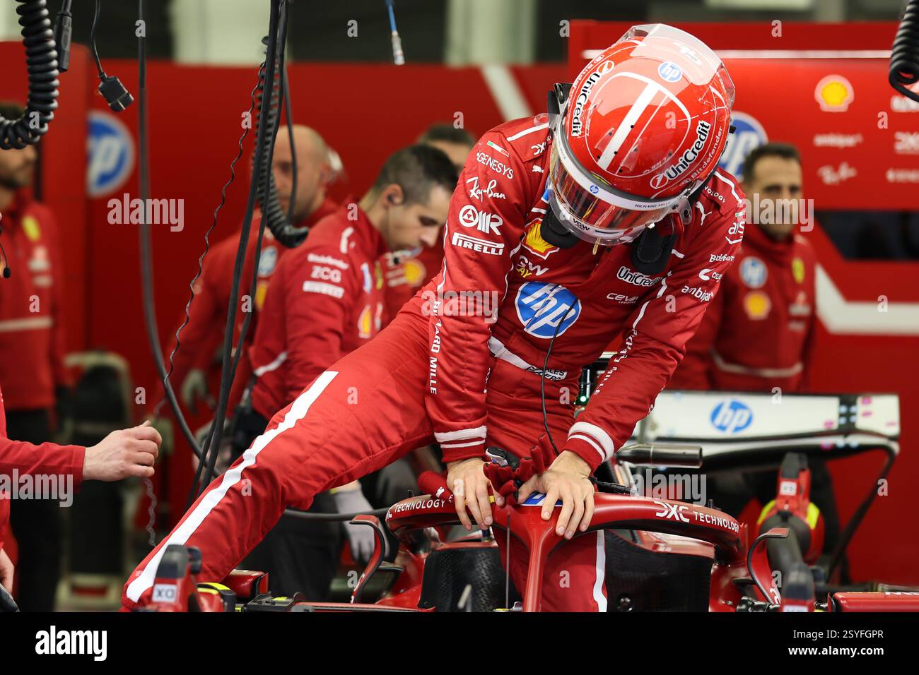 Sakhir, Bahrain. 27th Feb, 2025. #16 Charles Leclerc MCO) Scuderia ...