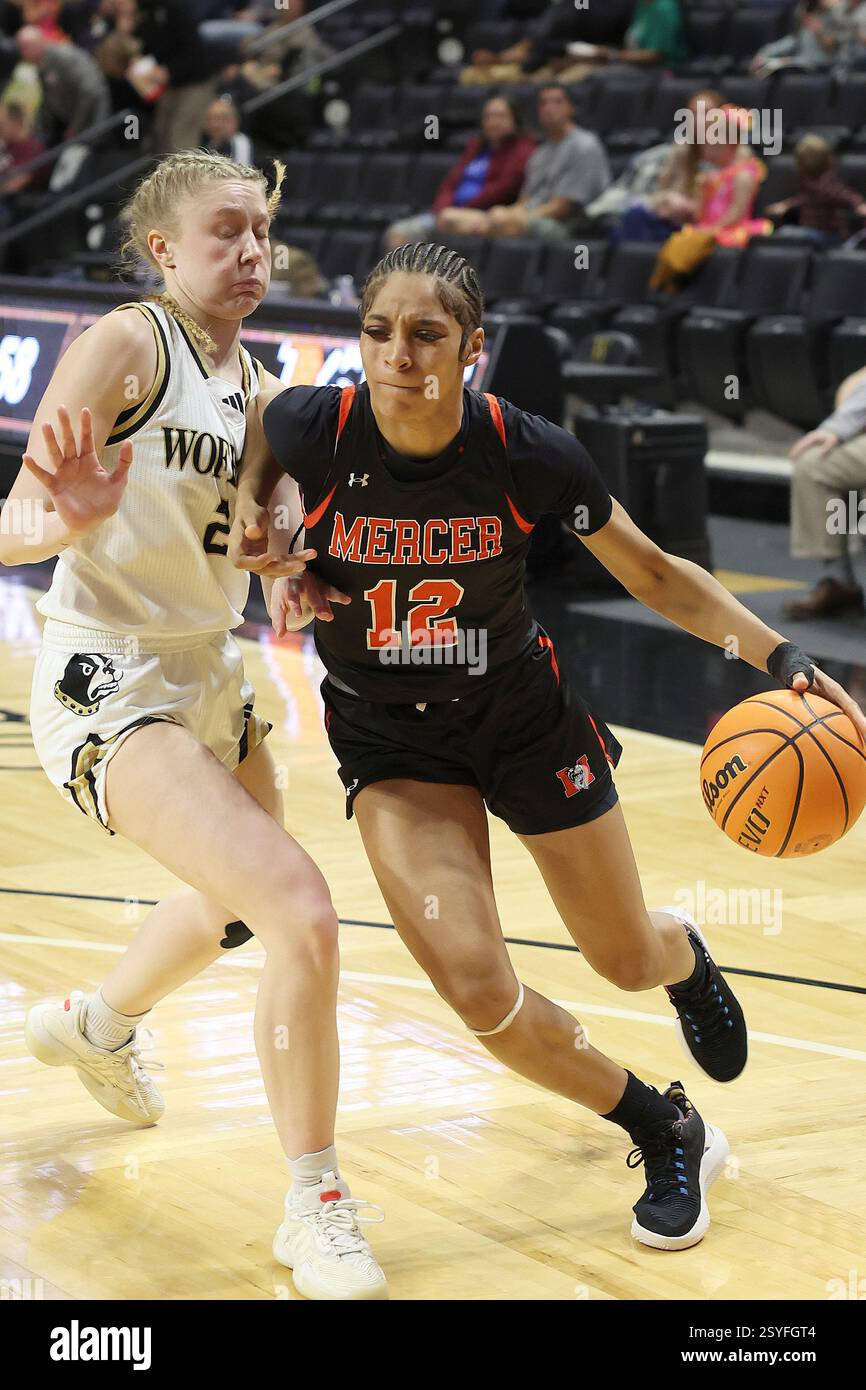 SPARTANBURG, SC - FEBRUARY 22: Mercer Bears guard Kayla Smith (12 ...