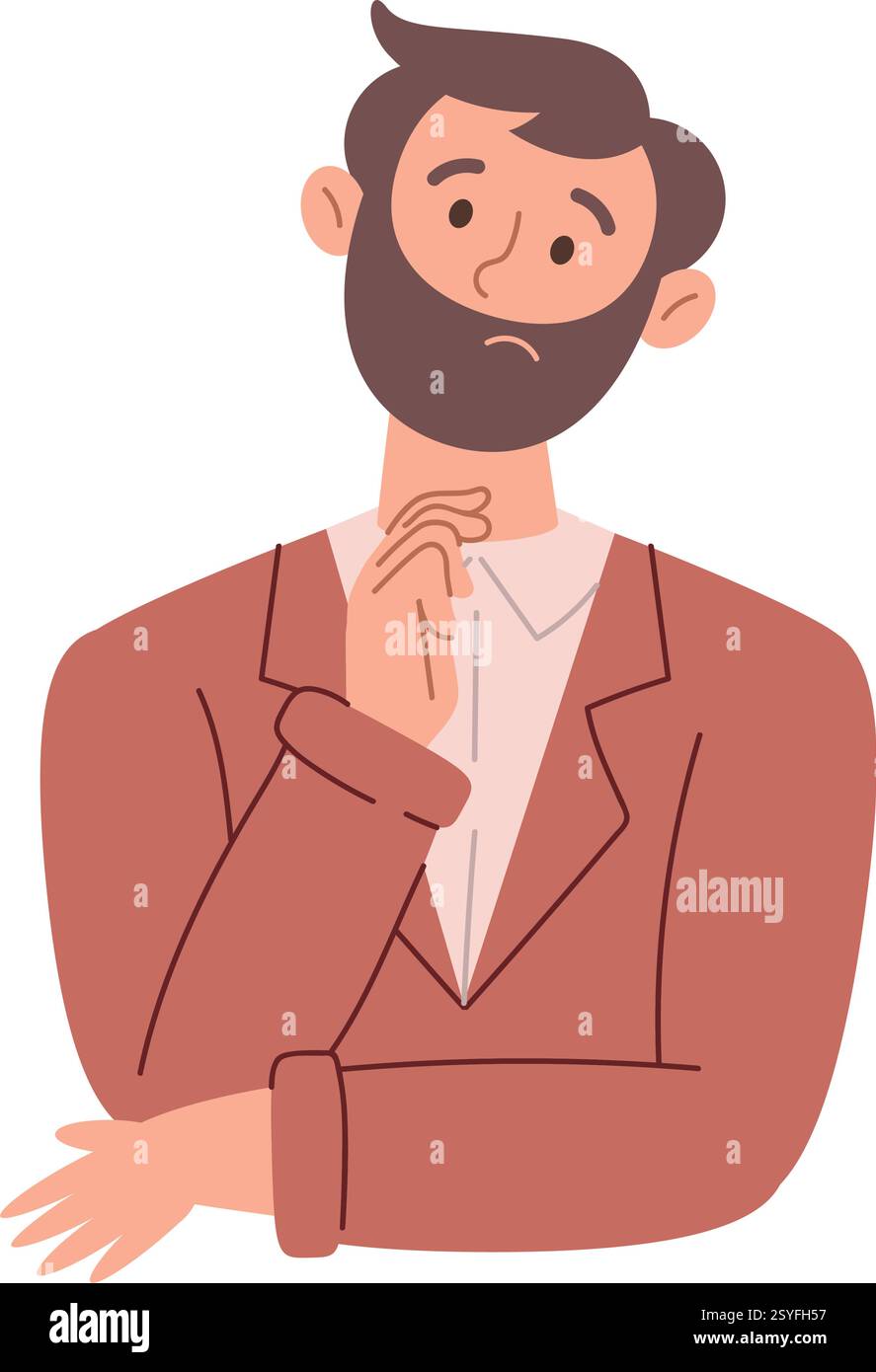 Person Thinking Thoughtful Pose Analyzing Stock Vector Image & Art - Alamy