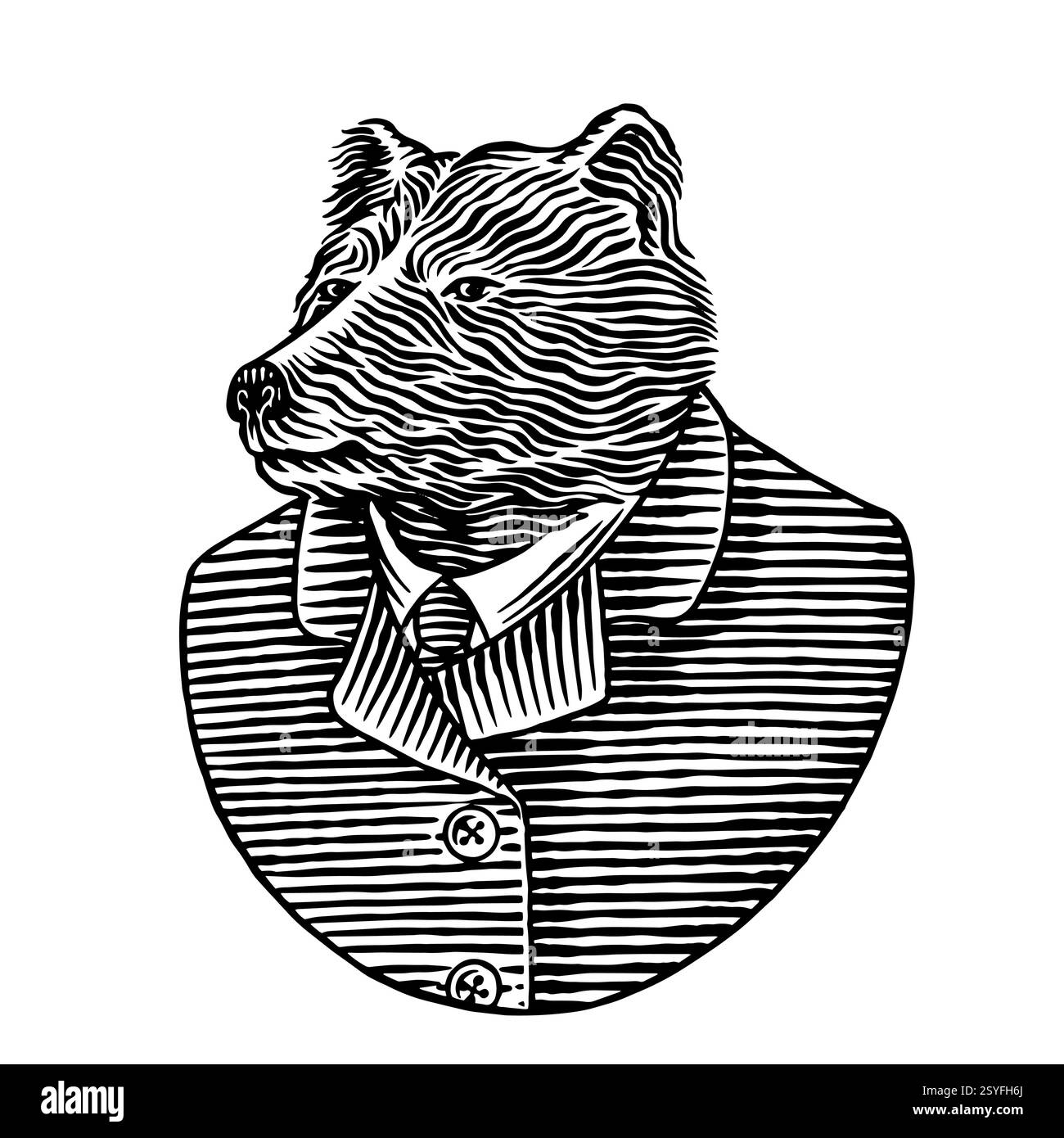 Grizzly or Brown Bear in human outfit. Animal character in human ...