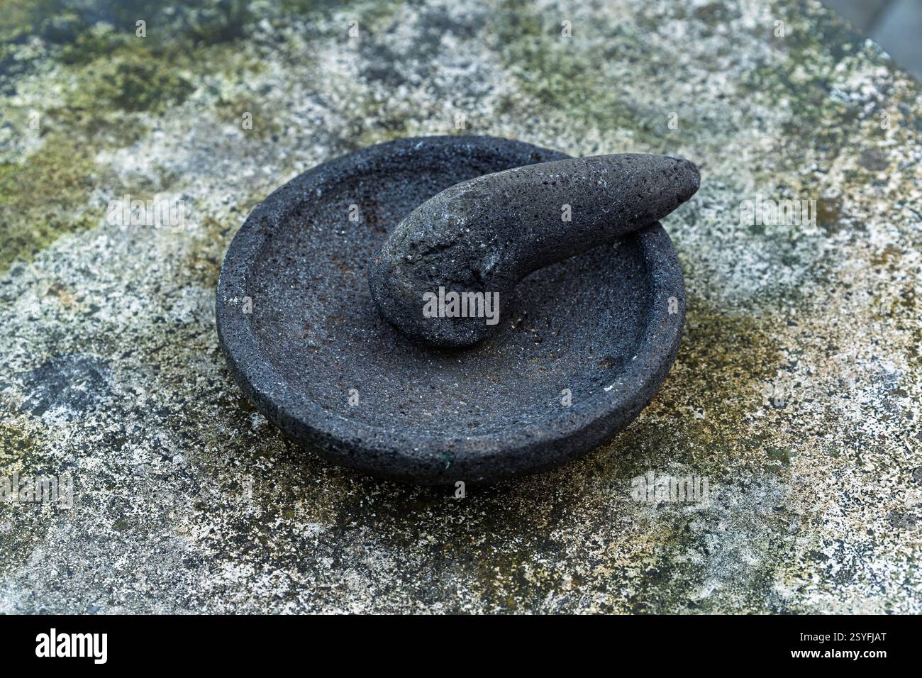 Grinding stone or Cobek or Ulekan, is a traditional tool from Indonesia ...