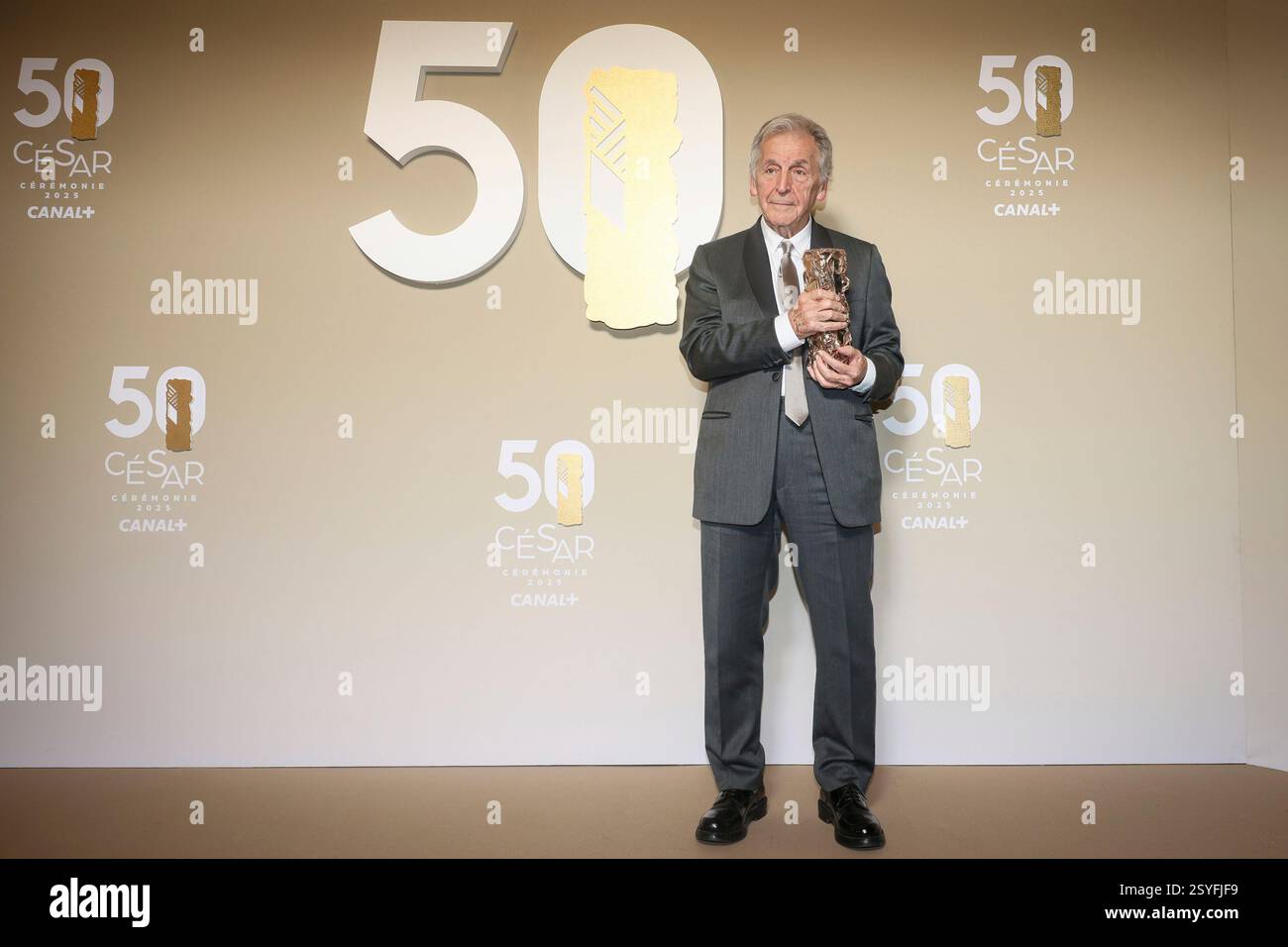 Costa Gavras poses after receiving the Cesar of Honor award during the ...