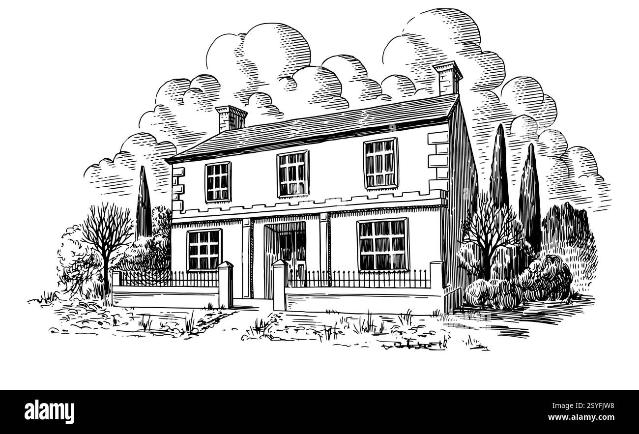 Italian or French villa from riviera. Mediterranean landscape for wine ...