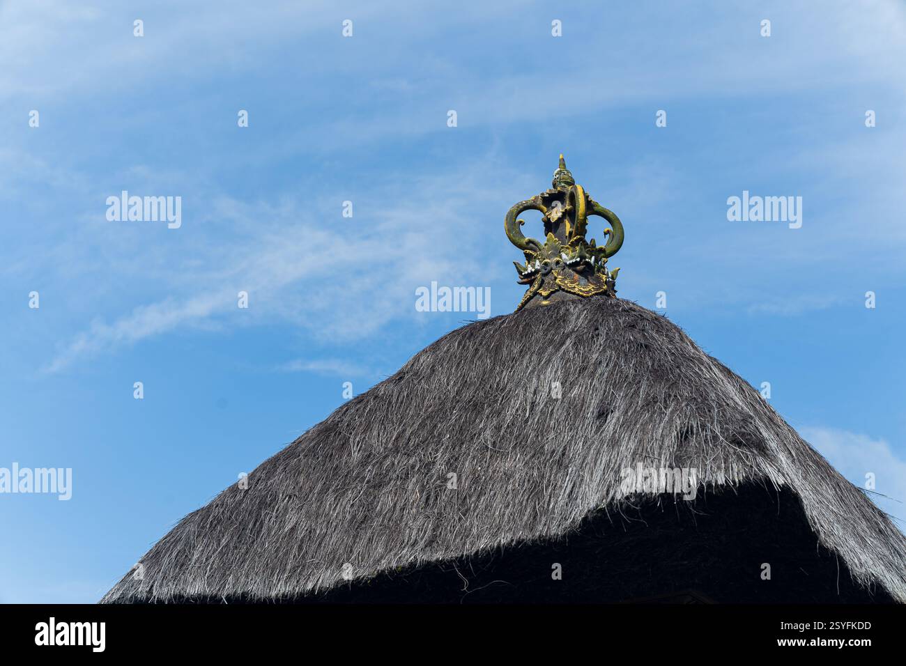 Traditional balinese house roof, made from sugar palm fiber or ijuk in ...