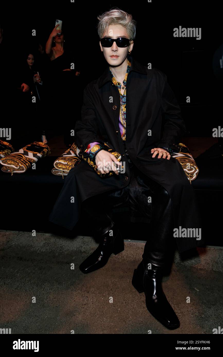 Hou Minghao attends VERSACE Autumn-Winter 2025 runway during Milan ...