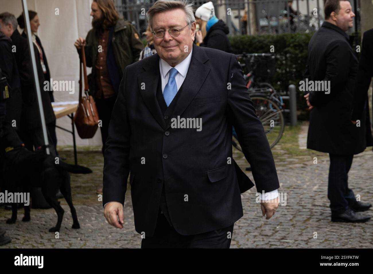 The Ambassador of Germany to Denmark, Pascal Hector arrives at a church ...