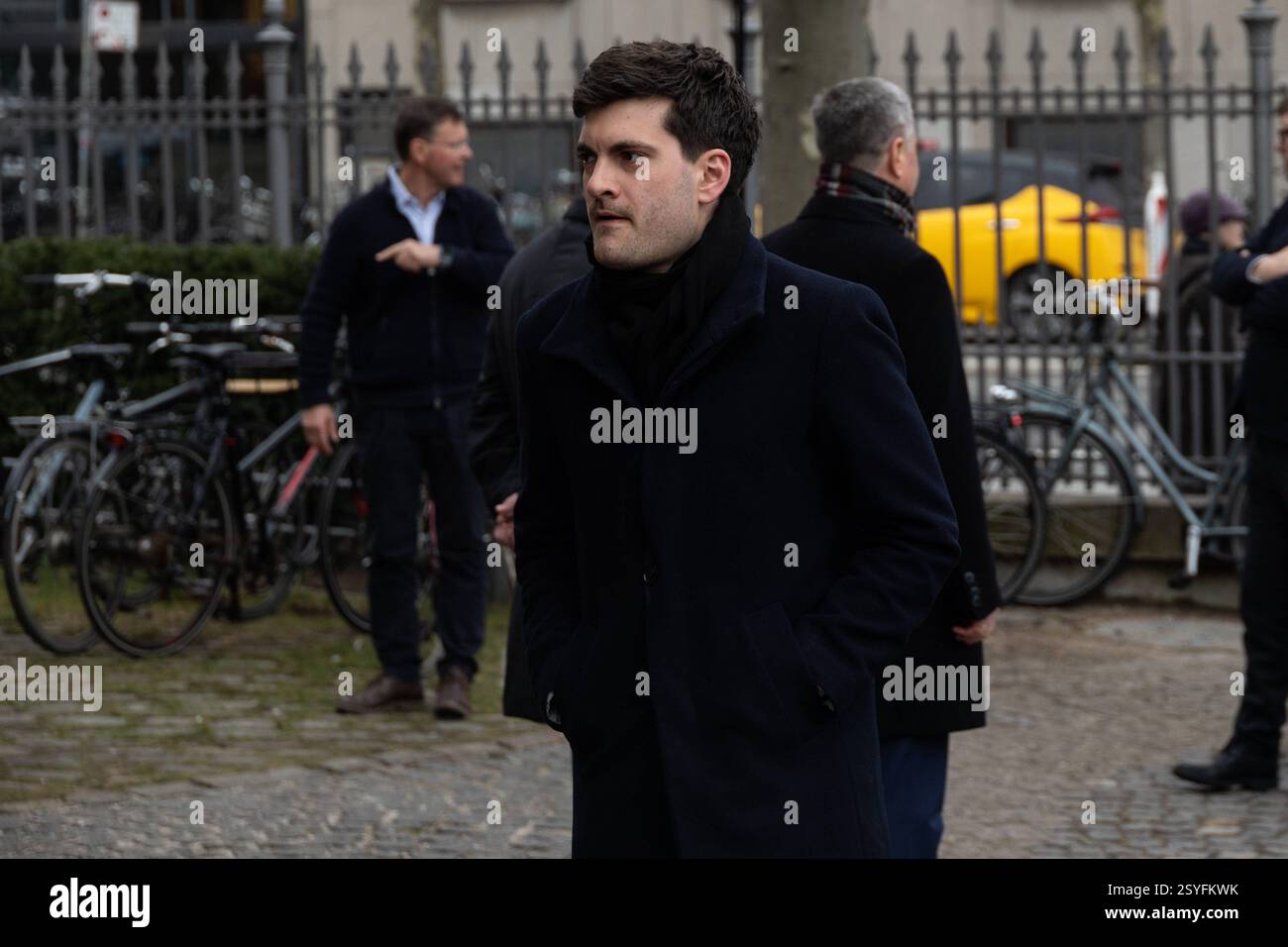 Frederik Vad of the Social Democratic Party arrives at a church service ...