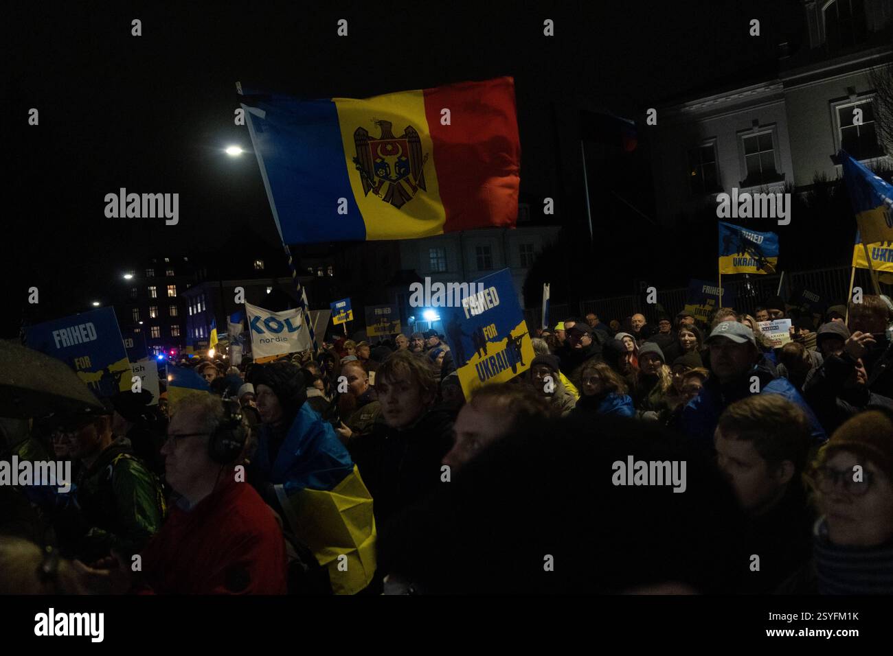 A Moldavian flag is pictured during a demonstration in front of the ...